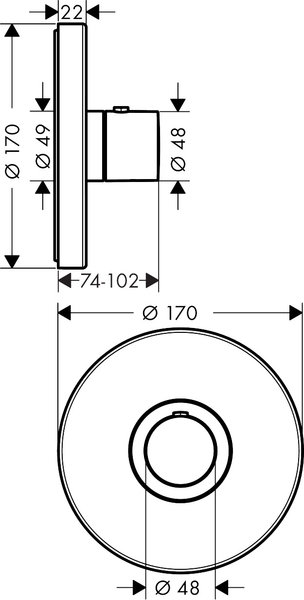 Hansgrohe Axor Starck ShowerSelect Round Thermostat Highflow