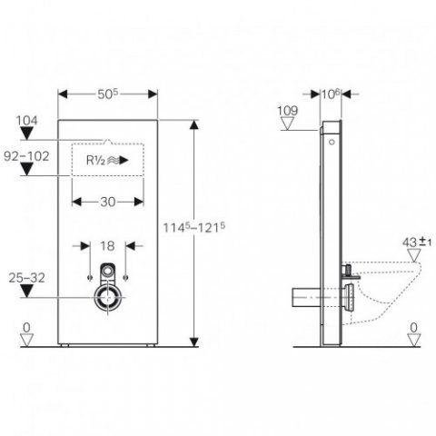 Geberit Monolith Sanitärmodul für Wand-WC, 114cm