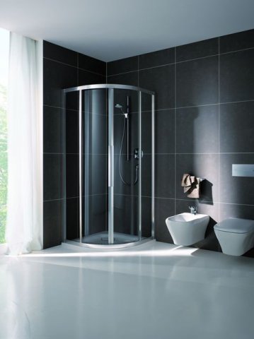 Koralle quarter-circle shower cabin with 2 sliding elements and 2 fixed ...