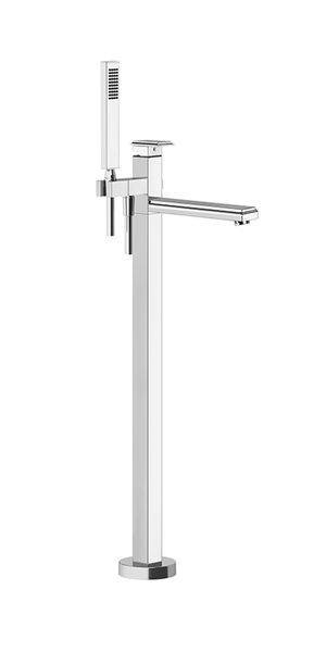 Gessi Eleganza, ready-mounted set, for free-standing bath mixer, fixed ...