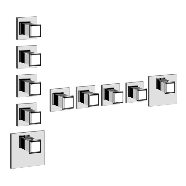 Gessi Eleganza, ready-mounted set, for high-performance thermostat with ...