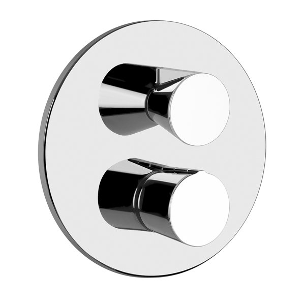 Gessi Cono ready-mounted set for concealed thermostat, 3-way on-off ...