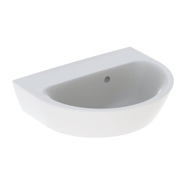 Geberit Renova hand wash basin, without tap hole, asymmetric overflow
