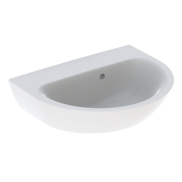 Geberit Renova hand wash basin, without tap hole, asymmetric overflow