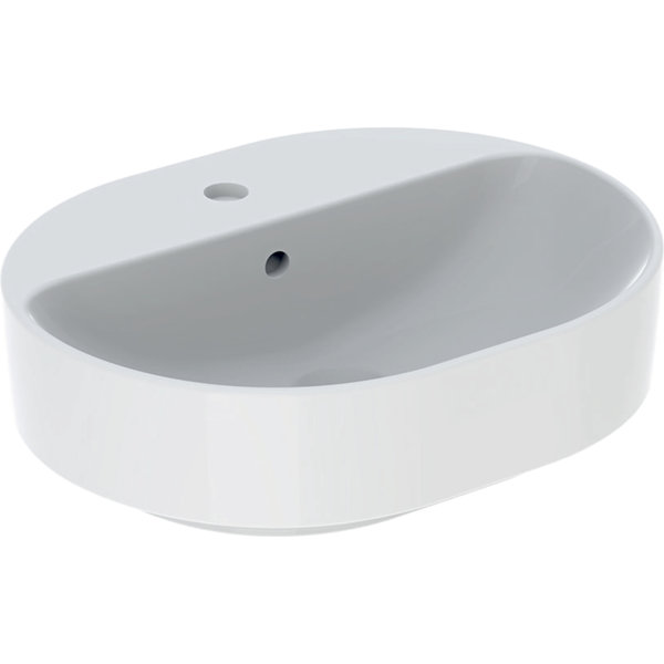 Keramag VariForm Countertop washbasin elliptical, 500x400mm, with tap ...