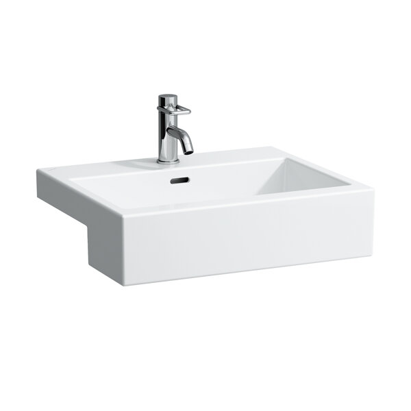 Laufen Living City Halbeinbau-Waschtisch, mit Überlauf, 3 Hahnlöcher
